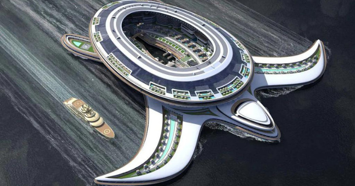 Would you live onboard a floating turtle-shaped terayacht? | The Peak ...